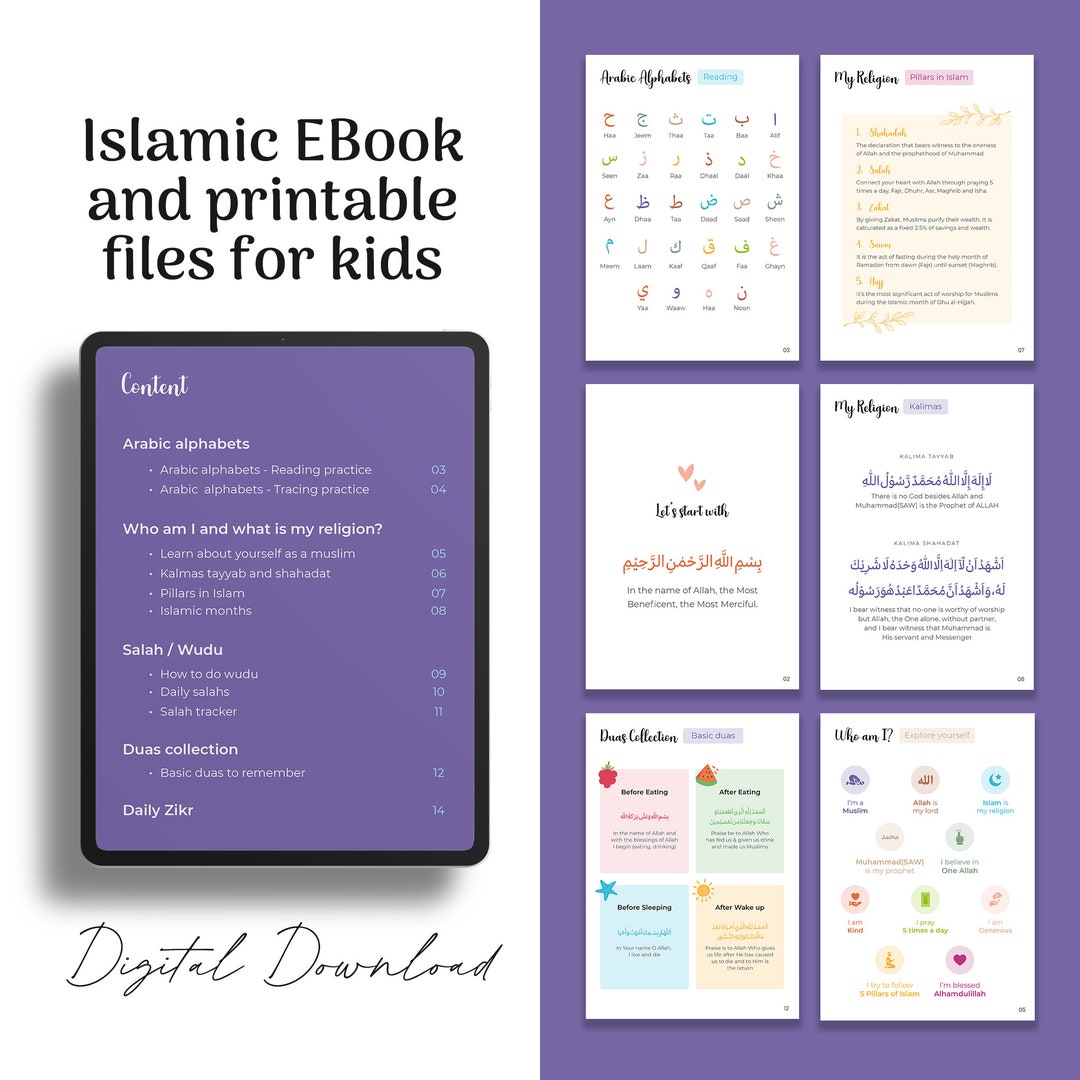 Islamic Educational Posters for Kids Islamic Book Islamic - Etsy