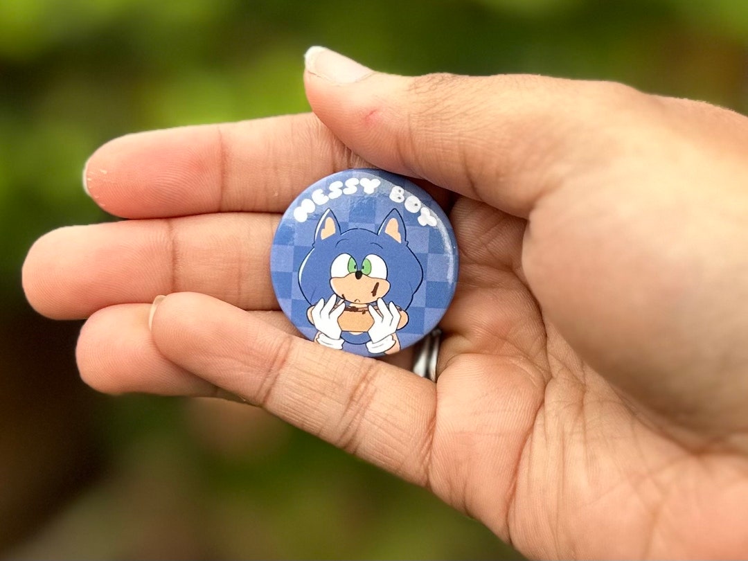 Sonic the Hedgehog 1.25 Inch “messy Boy” Metal Button Pin - Etsy