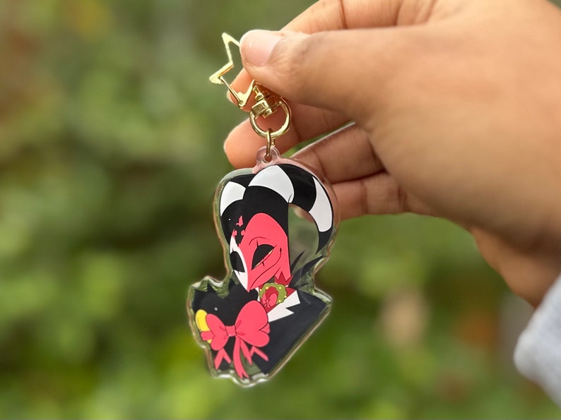 Helluva Boss Acrylic Christmas Keychains, Striker, Blitzo, Verosika ...