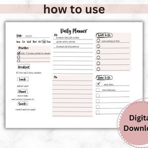 Daily Planner Checklist for Organization - Etsy