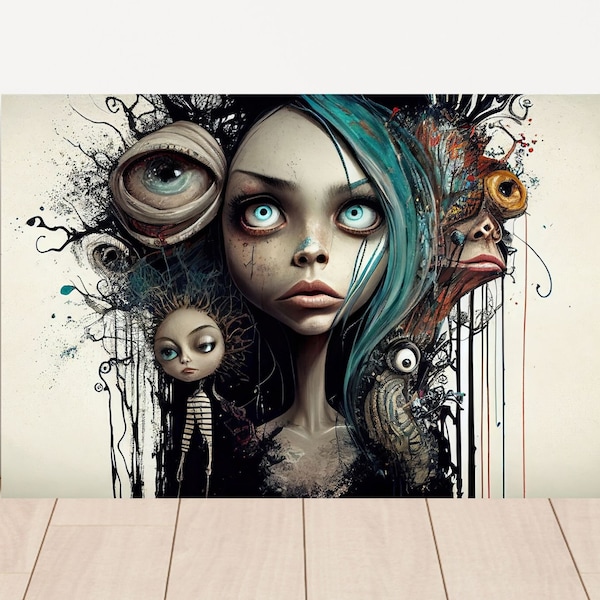 Tim Burton Style Art - Etsy Canada