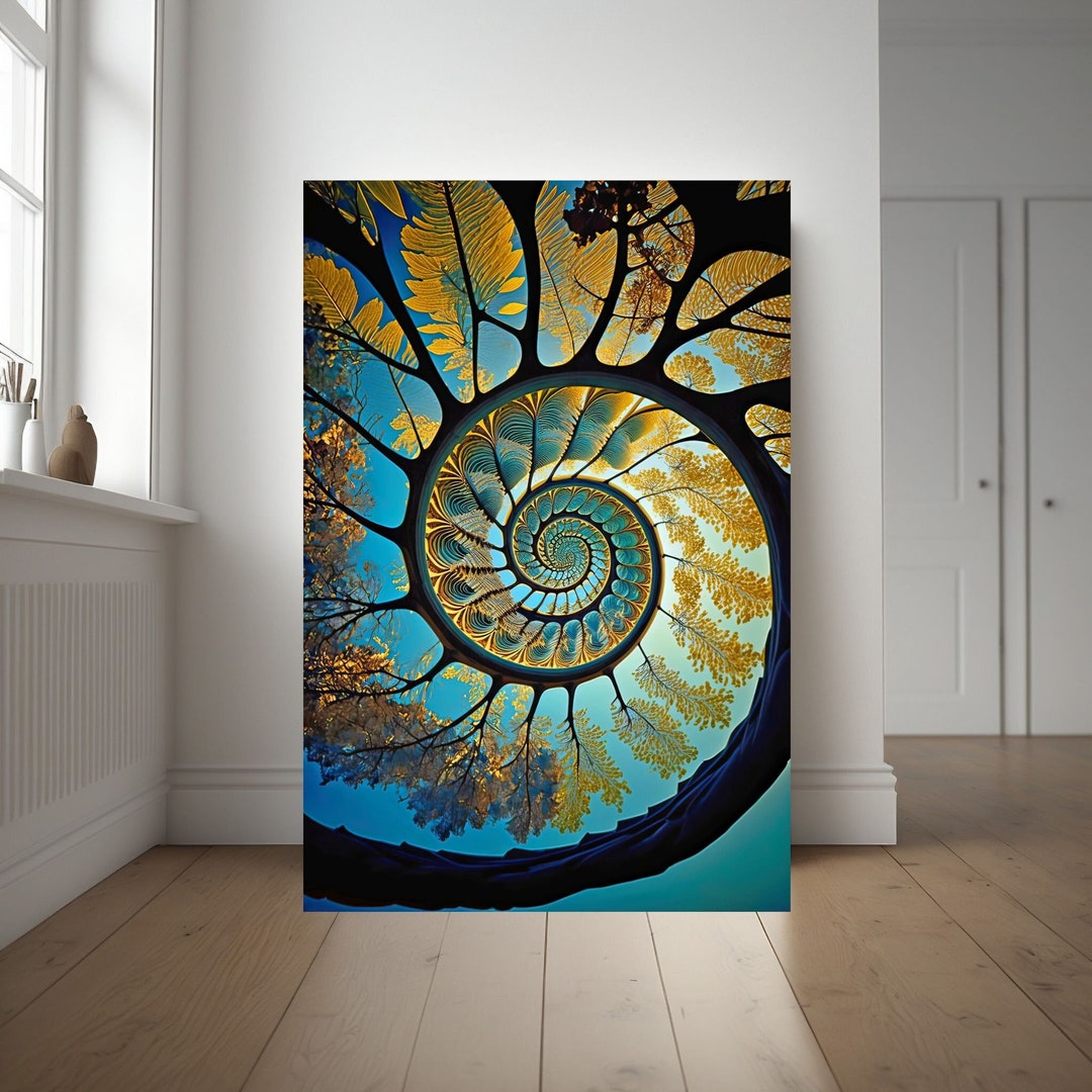 Tree Spiral Fibonacci AI Generated Art, Nature Art, Tree Art ,cool Art ...