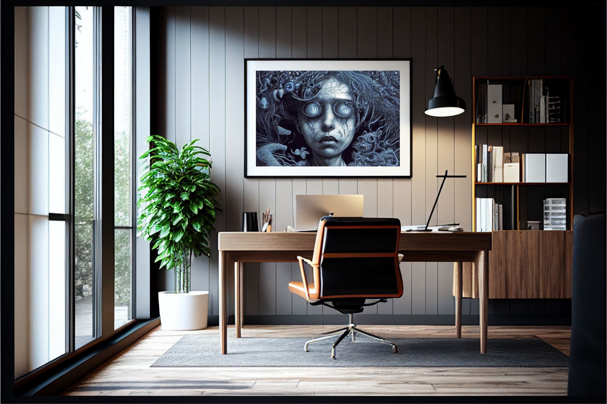 Tim Burton Style Trippy Face AI Generated Art, Psychedelic Art, Tim ...