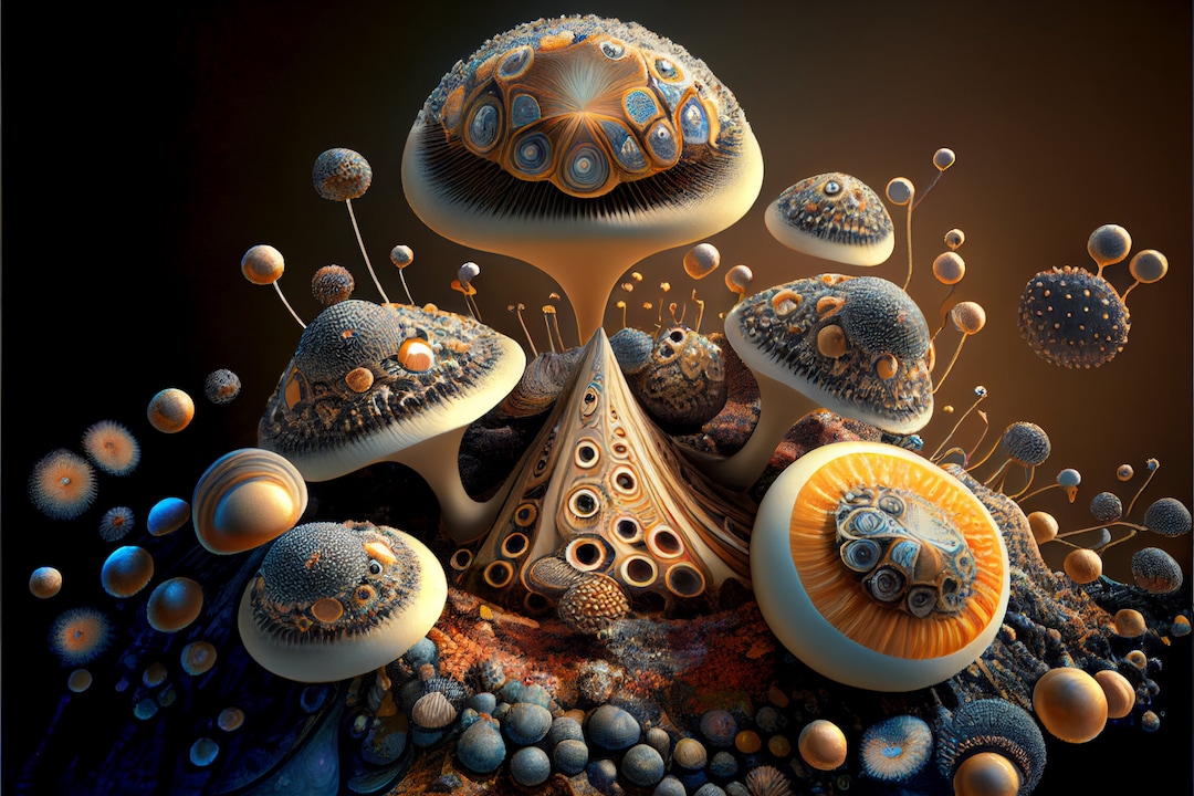 Multi-dimensional Mushrooms AI Generated Art, Psychedelic Art, Fungus ...