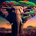 Psychedelic Elephant AI Generated Digital Download, Elephant Art ...