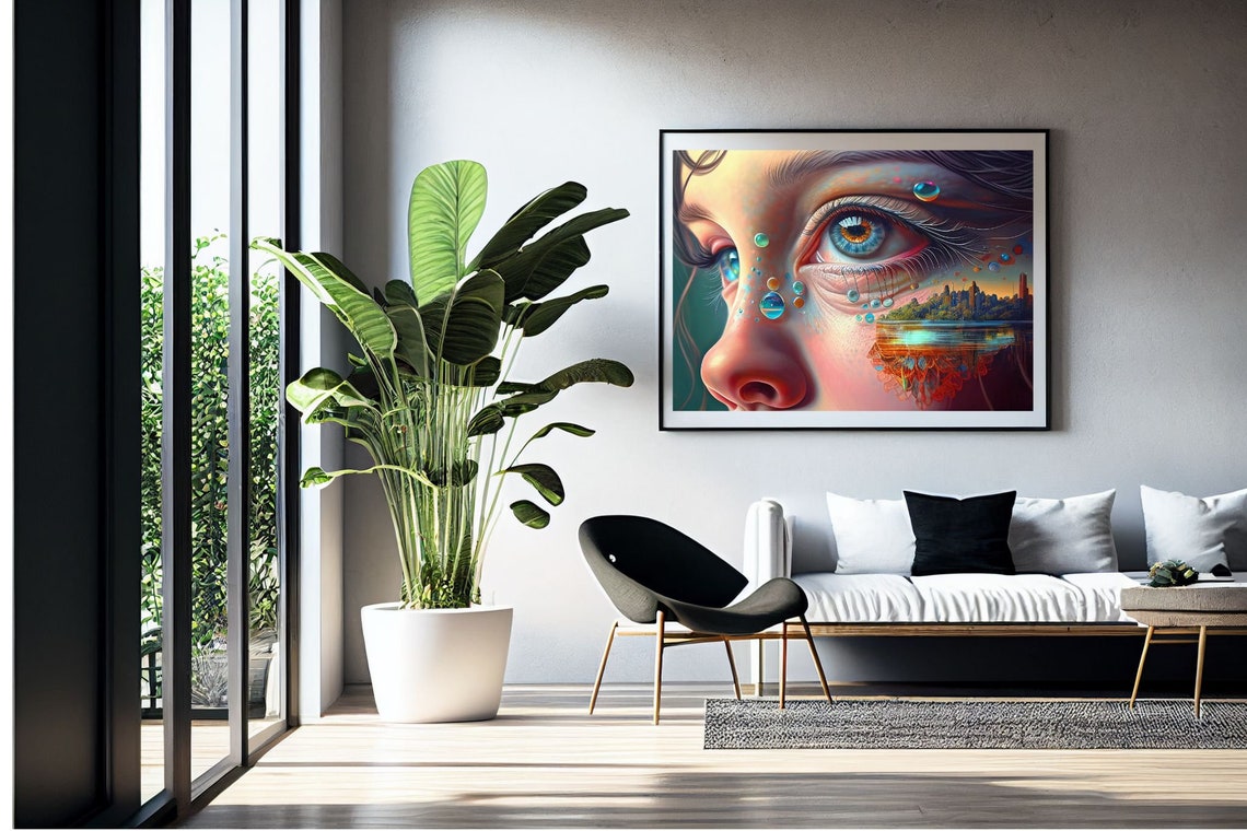 Hyperrealism Psychedelic Face AI Generated Art, Psychedelic Art, Female ...