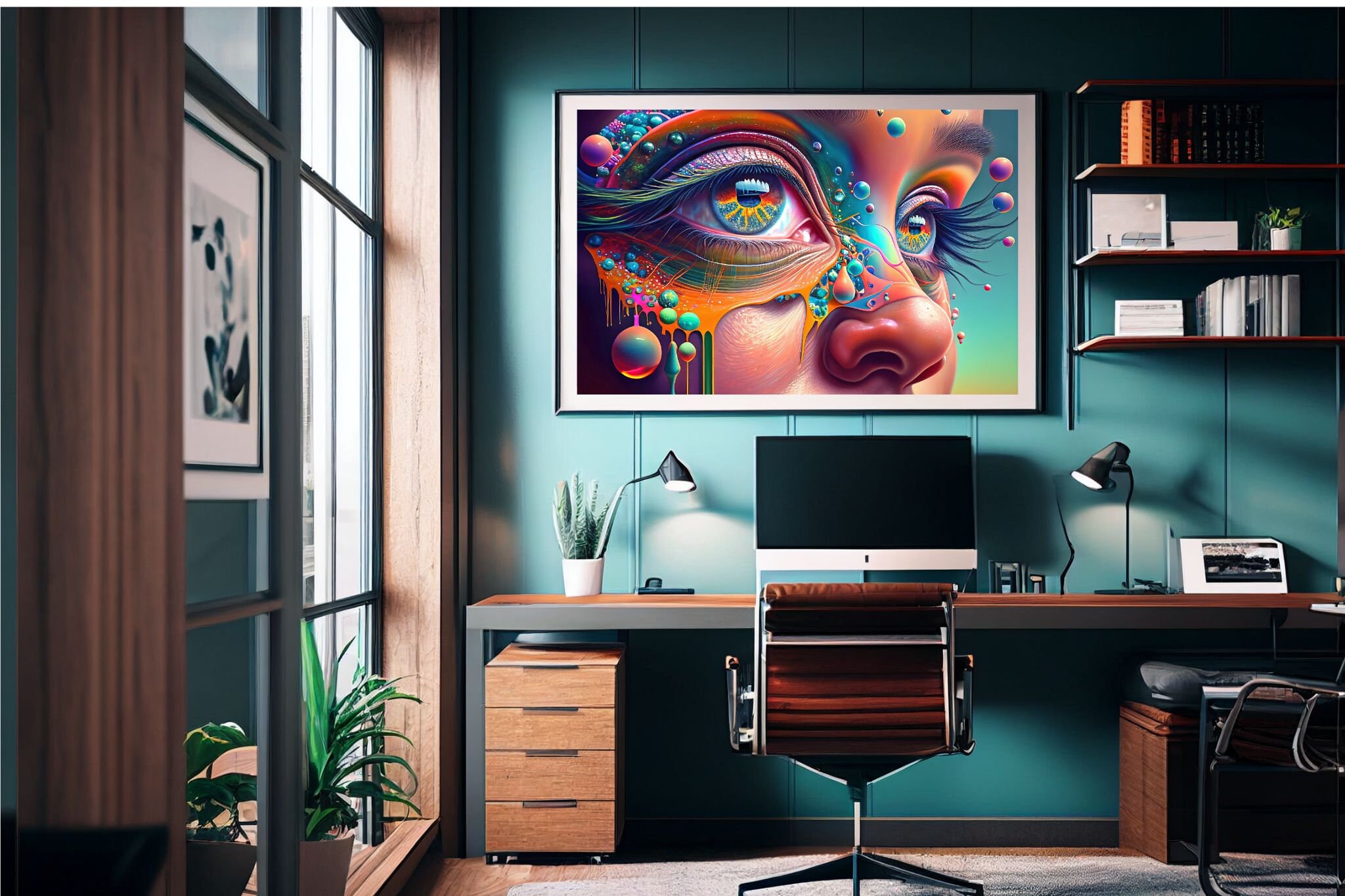 Hyperrealism Psychedelic Face AI Generated Art, Psychedelic Art, Female ...