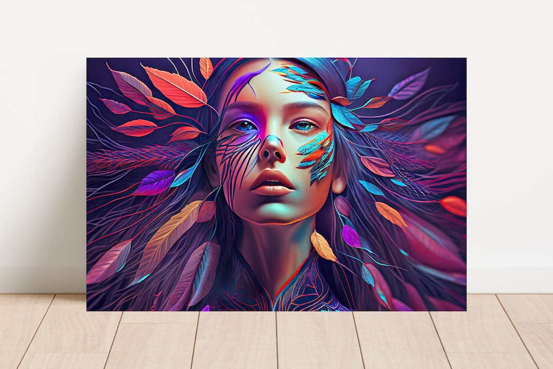 Female Face Art AI Generated Art, Face Art, Trippy Face Art, Ai Art ...