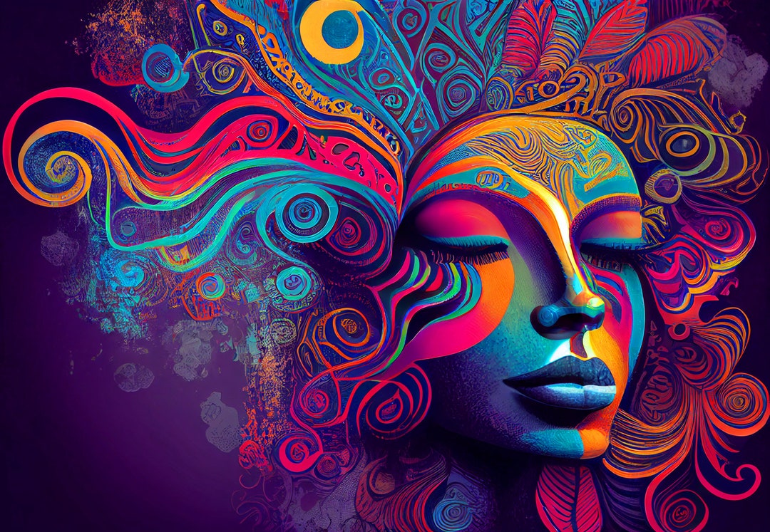 Colorful Princess AI Generated Art, Colorful Art, Ai Art, Wall Art ...