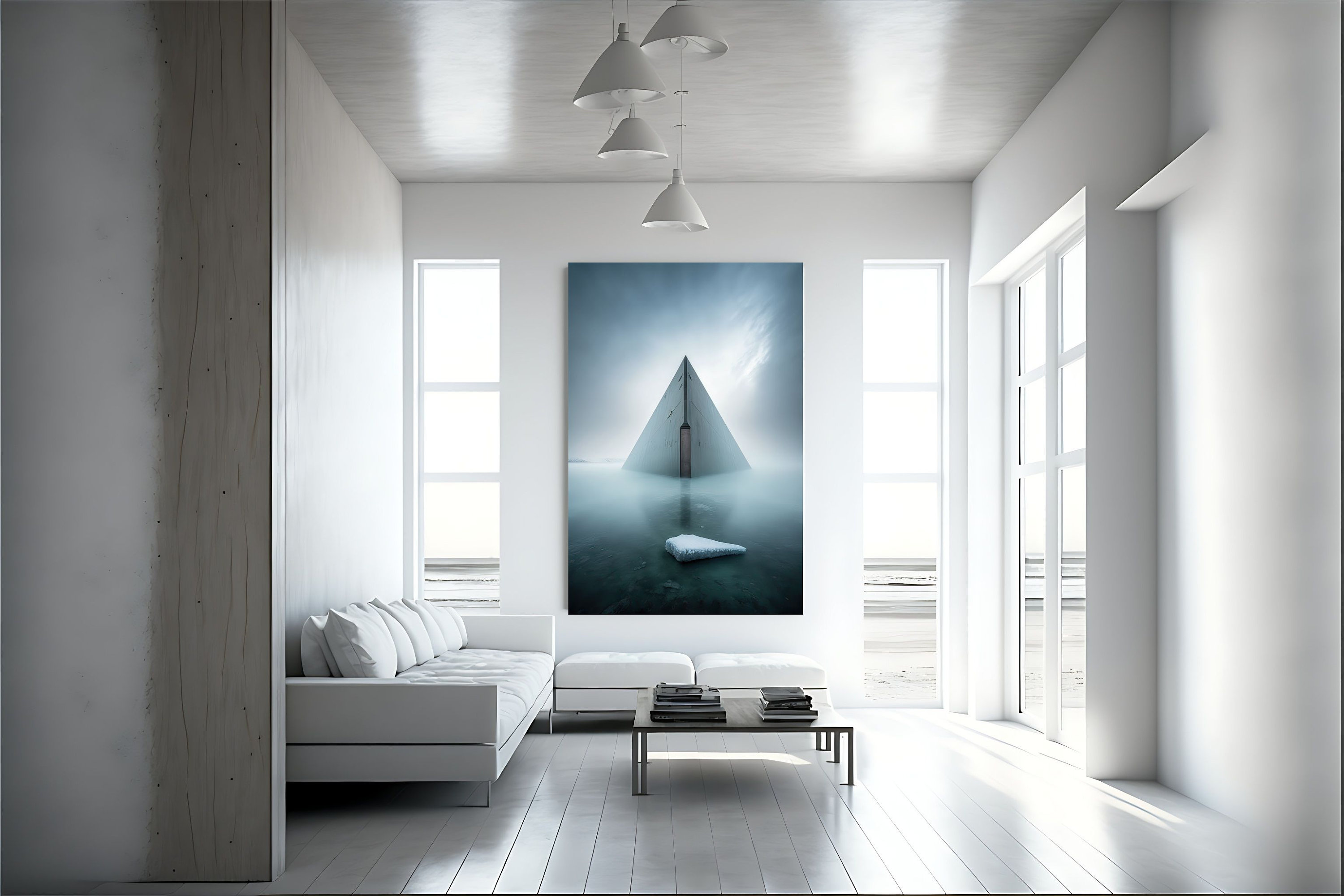 Icy Sea Glacier Pyramid AI Generated Art, Futuristic Art, Pyramid Art ...
