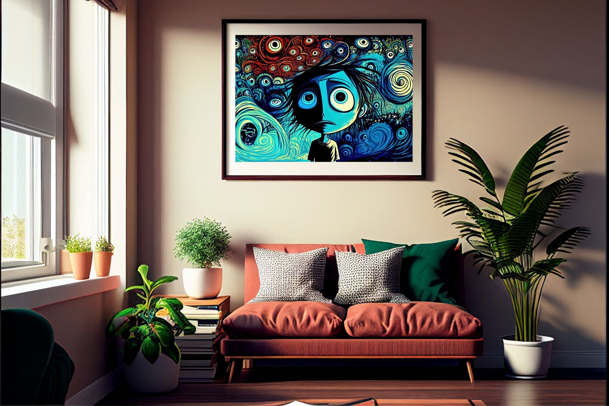 Tim Burton Style AI Generated Art, Psychedelic Art, Weird Art, Room ...