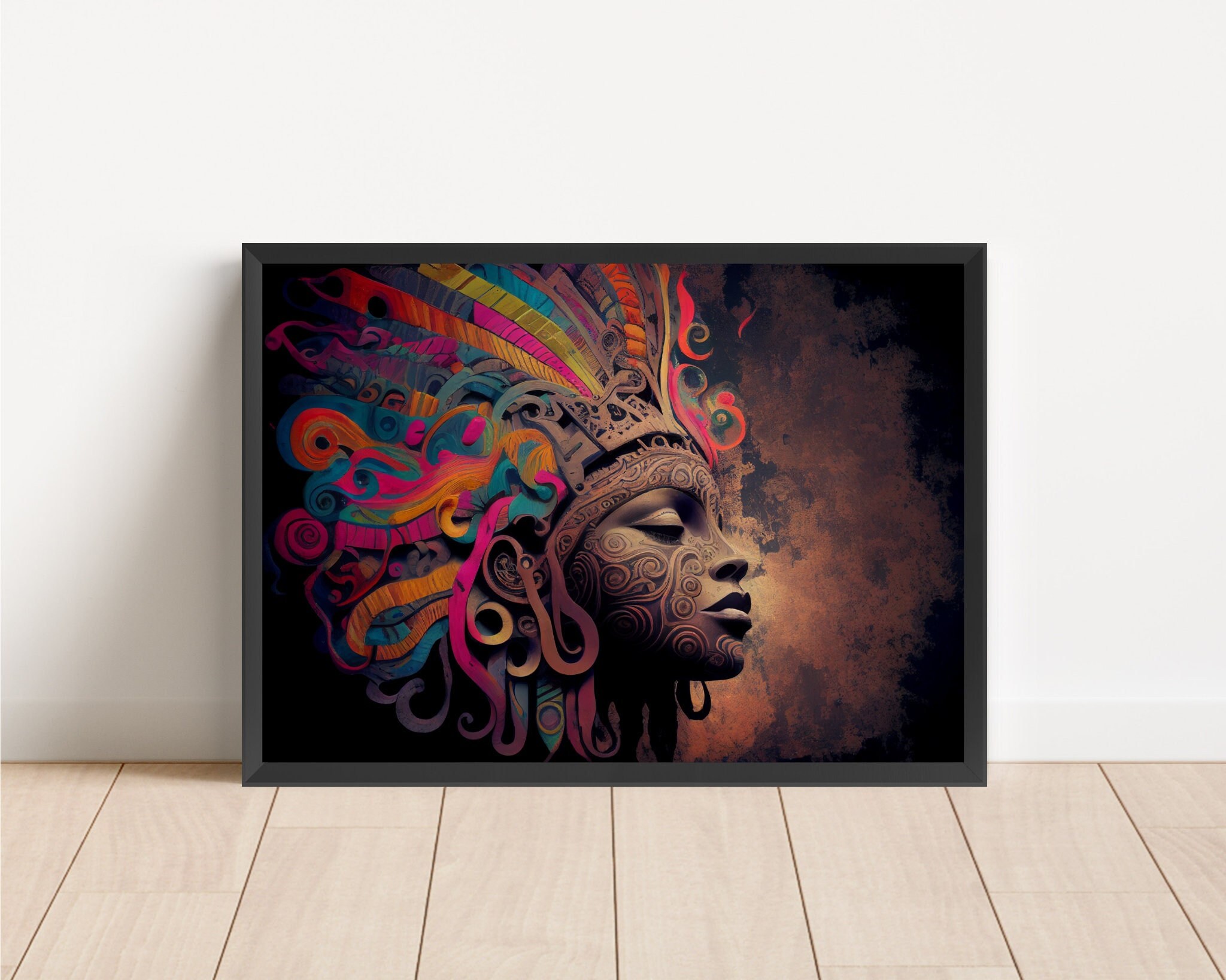 Aztec Princess AI Generated Art, Sacred Art, Aztec Art, Ai Art, Wall ...