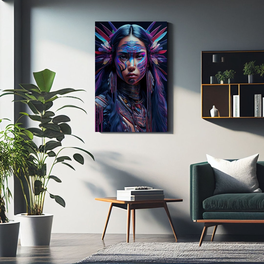 Neo-futurism Native American Princess AI Generated Digital Download ...