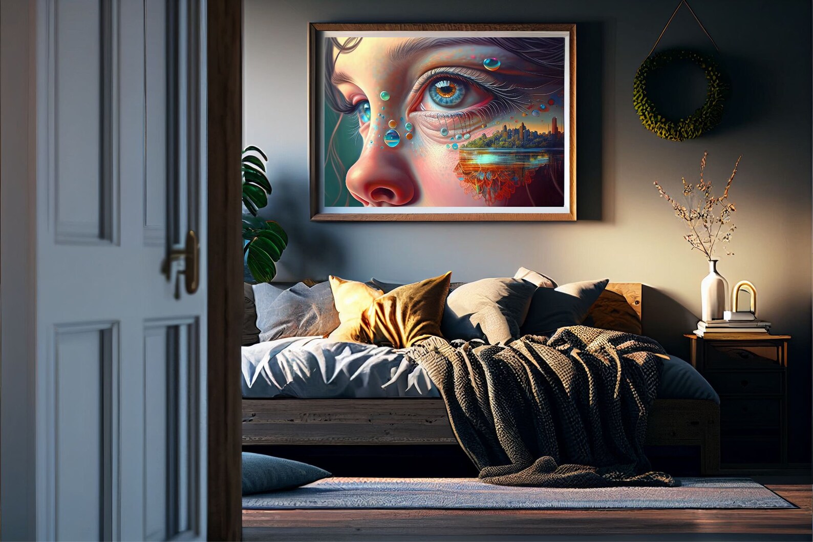 Hyperrealism Psychedelic Face AI Generated Art, Psychedelic Art, Female ...