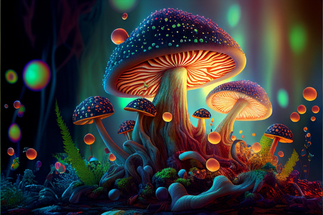 Trippy Mushrooms AI Generated Art, AI Art, Psychedelic Art, Fungus Art ...