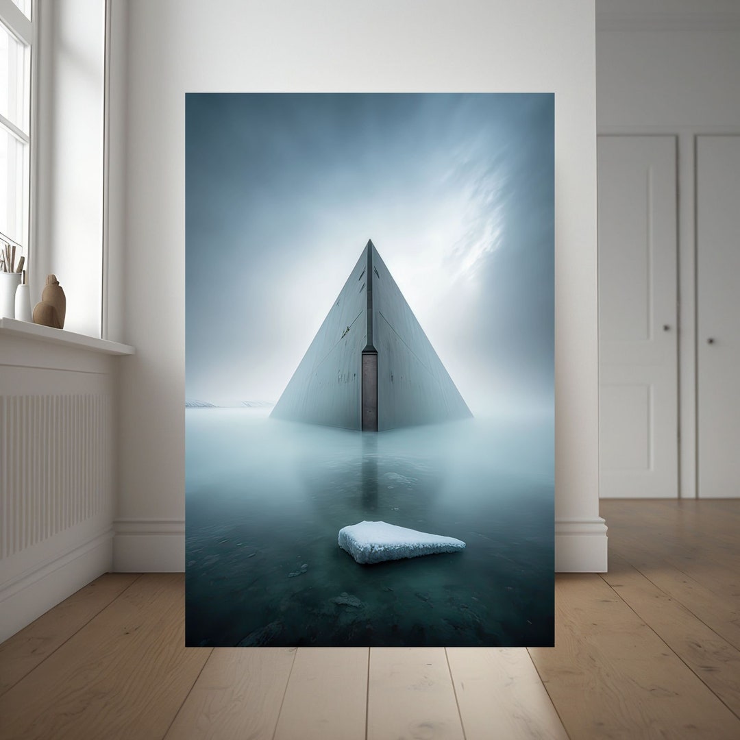 Icy Sea Glacier Pyramid AI Generated Art, Futuristic Art, Pyramid Art ...