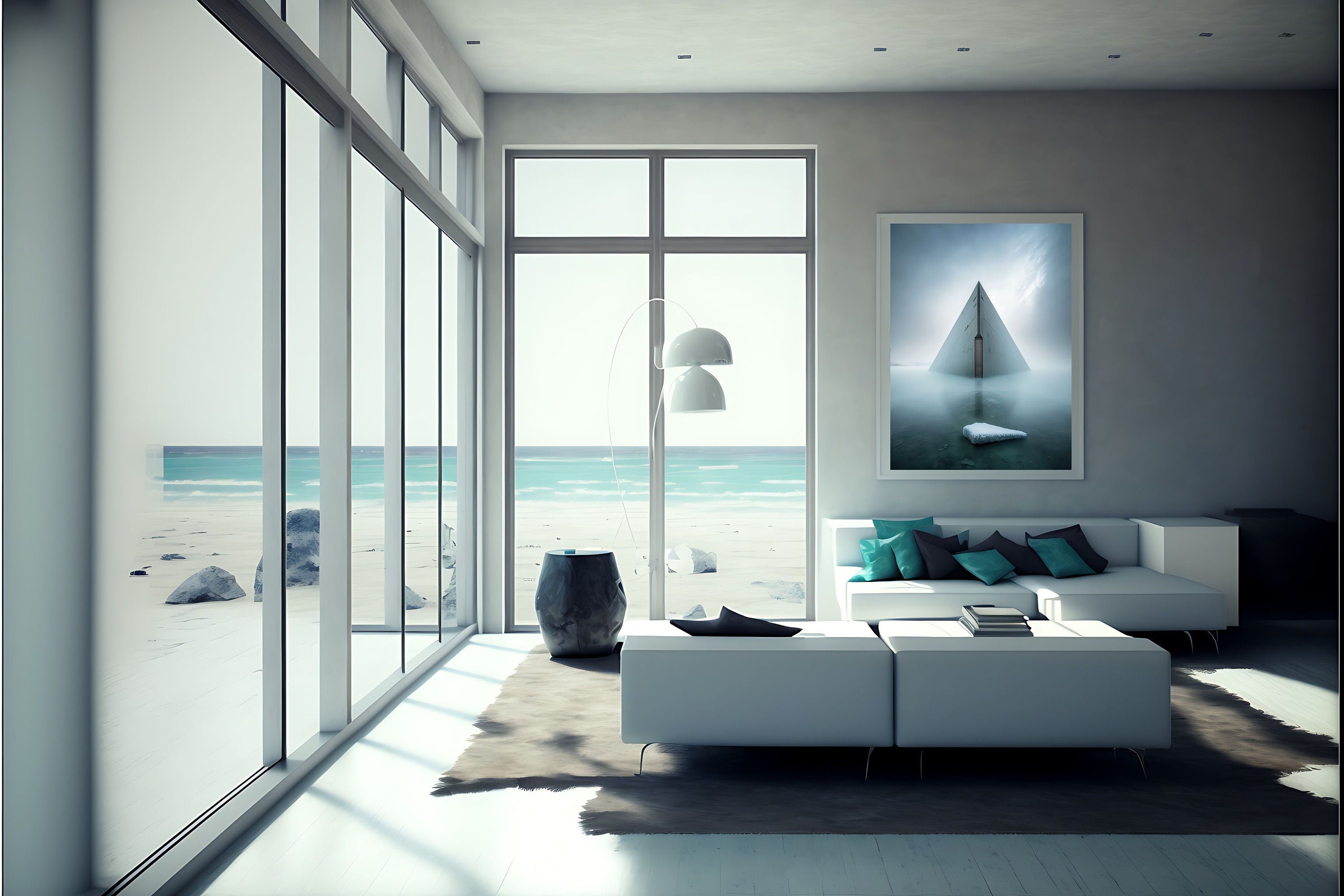 Icy Sea Glacier Pyramid AI Generated Art, Futuristic Art, Pyramid Art ...