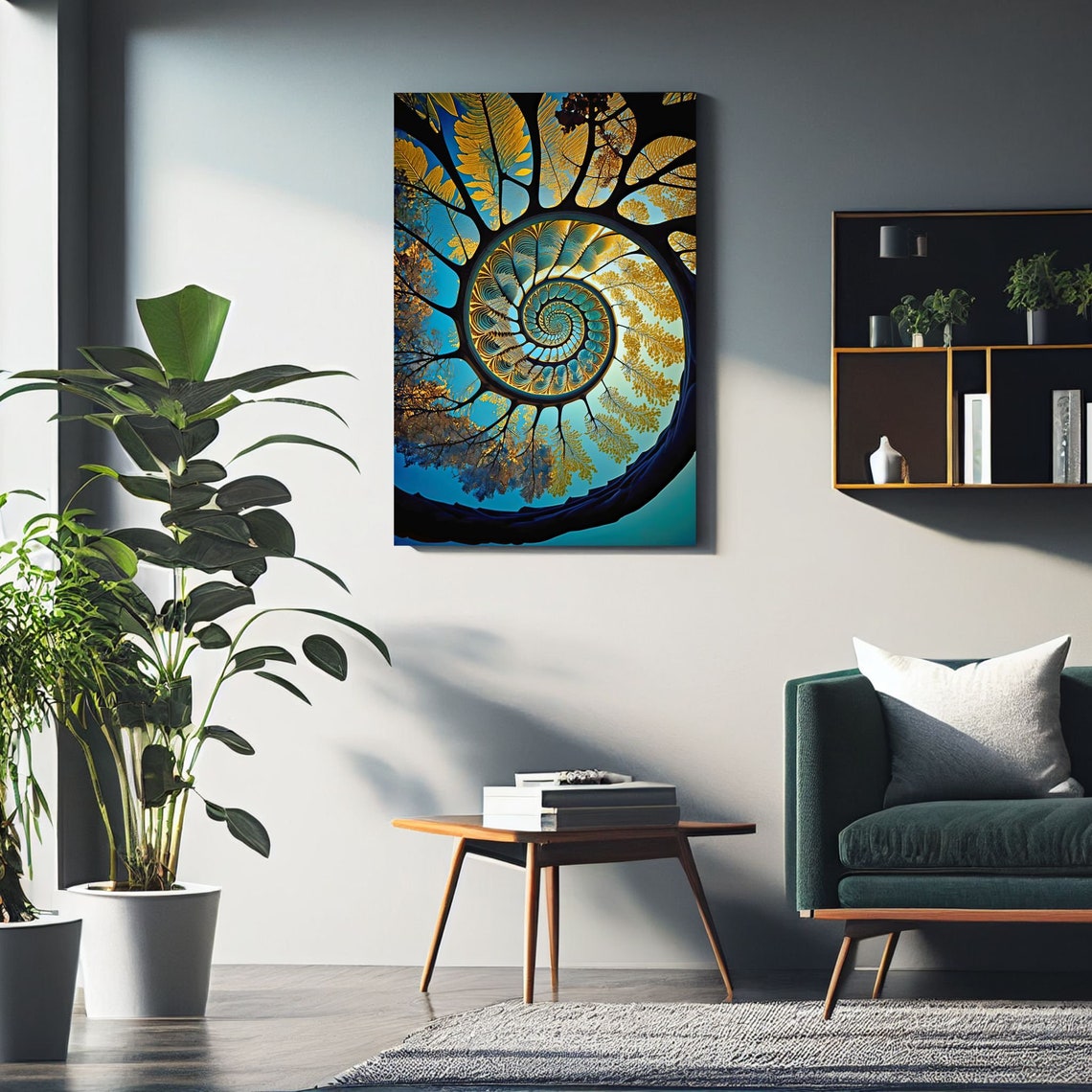 Tree Spiral Fibonacci AI Generated Art, Nature Art, Tree Art ,cool Art ...