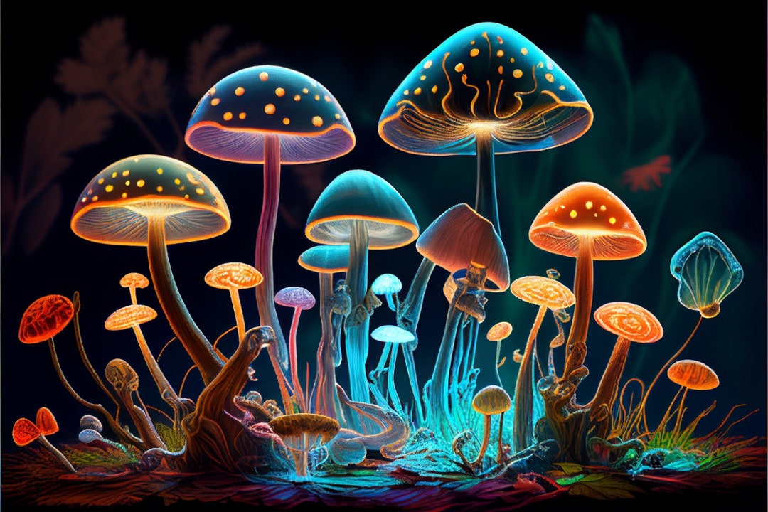Trippy Mushrooms AI Generated Art, AI Art, Psychedelic Art, Fungus Art ...