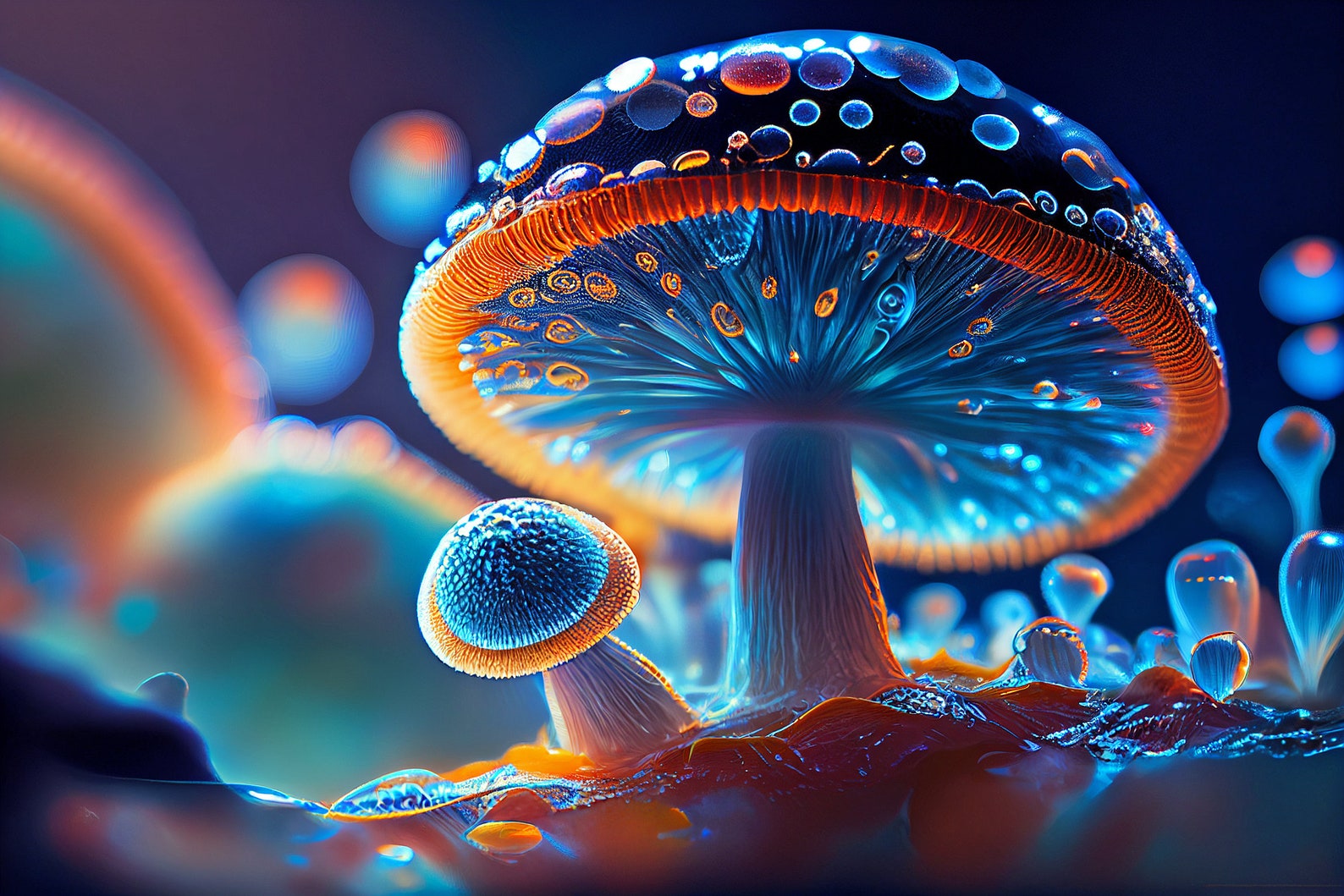 Trippy Mushroom Close up AI Generated Art, Psychedelic Art, Fungus Art ...