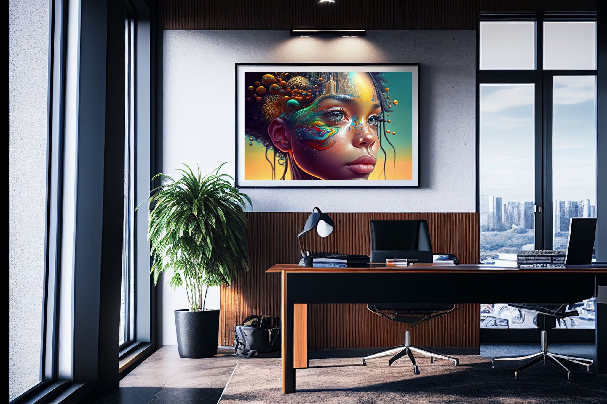 Hyperrealism Psychedelic Face AI Generated Art, Psychedelic Art, Female ...