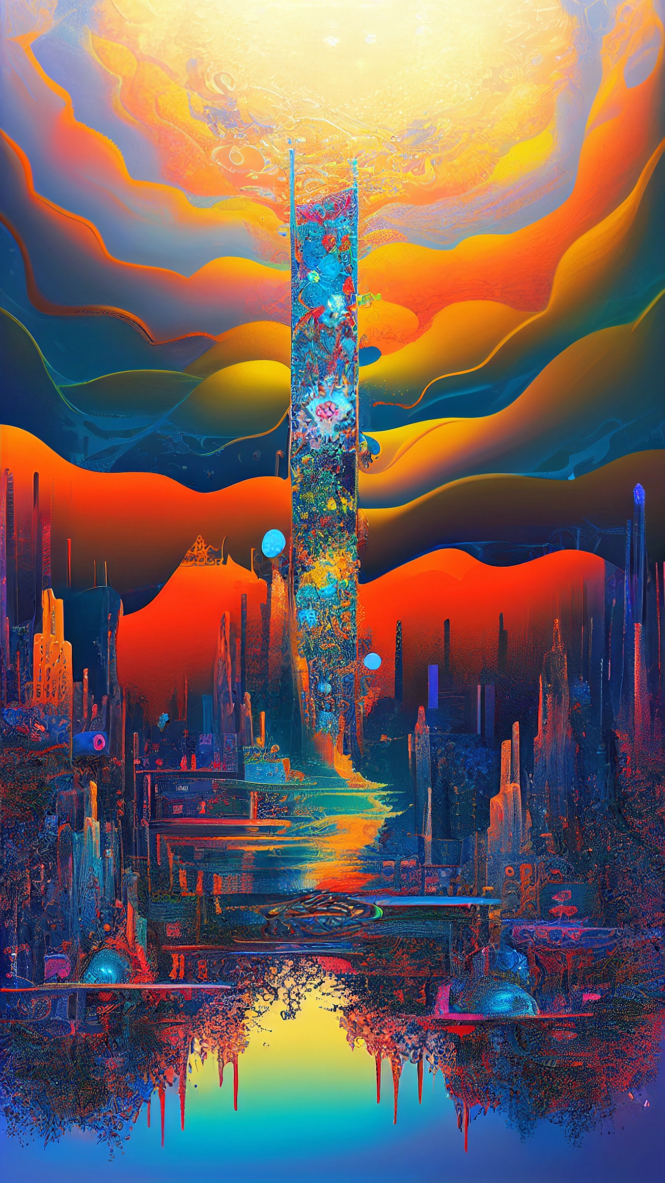 Surreal City Landscape Art AI Generated Digital Download Room - Etsy