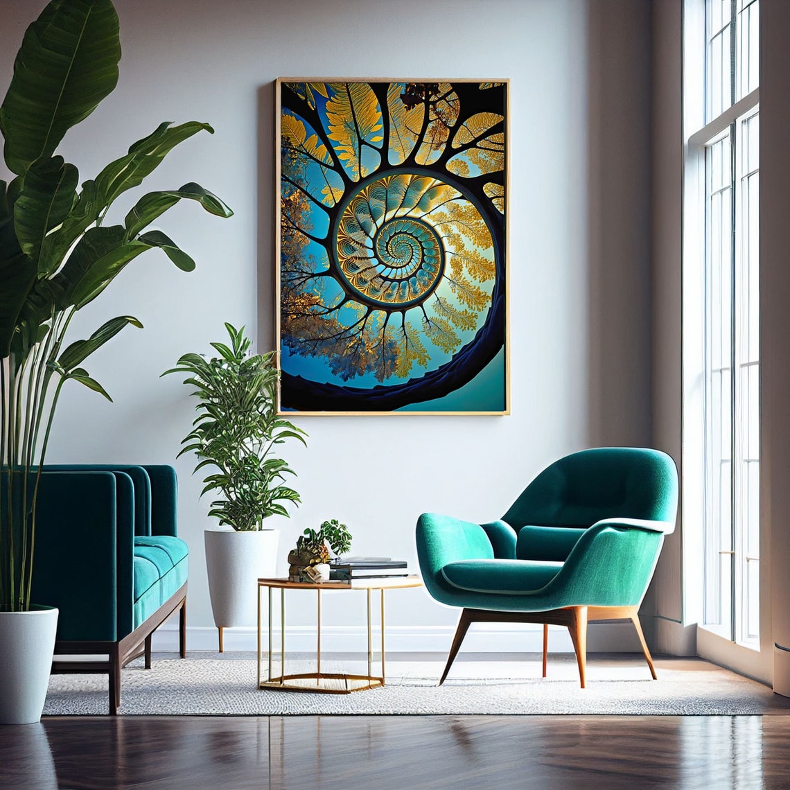 Tree Spiral Fibonacci AI Generated Art, Nature Art, Tree Art ,cool Art ...