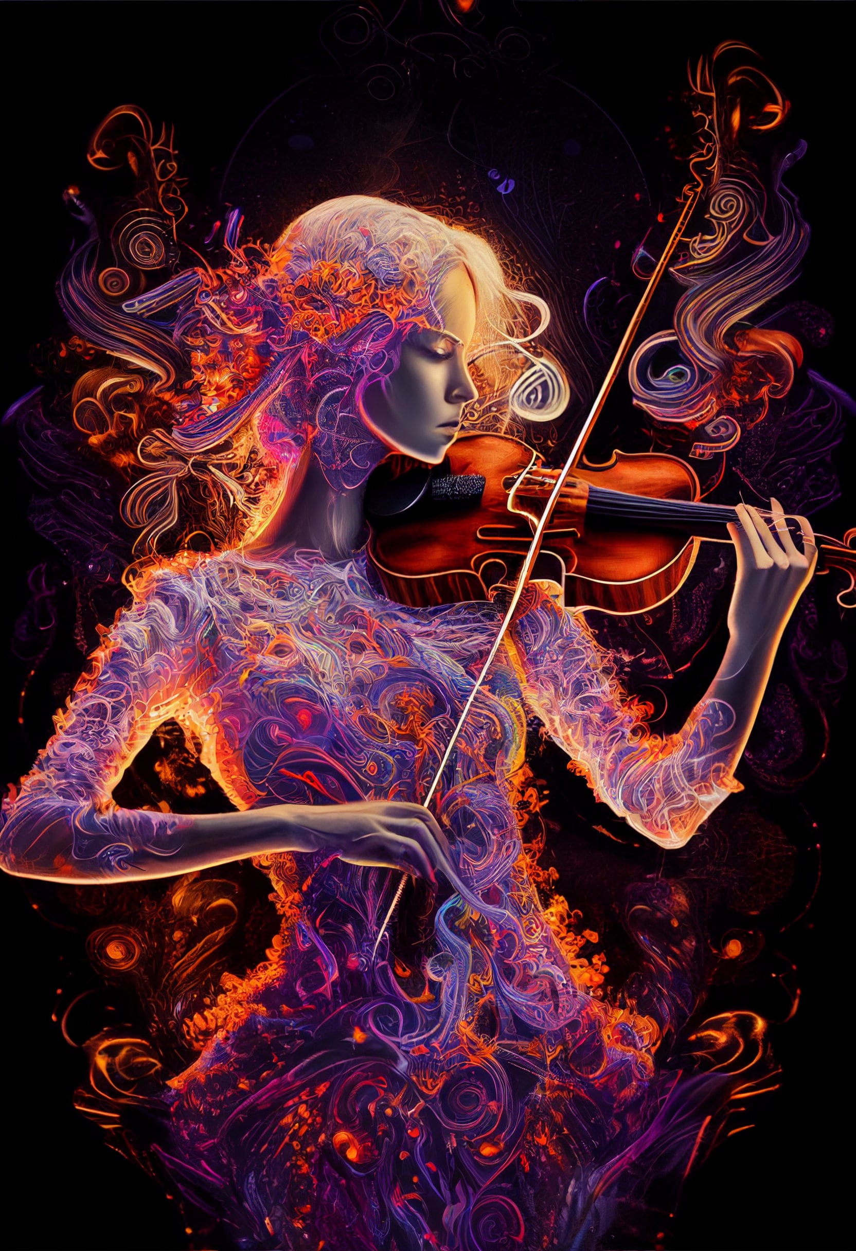 Female Violinist AI Generated Digital Download, Music Art, Violinist Art, Music Lover, Violinist ...