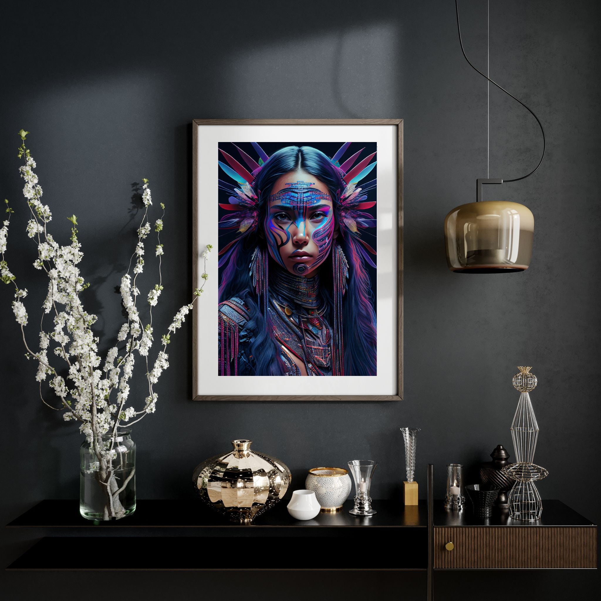 Neo-futurism Native American Princess AI Generated Digital Download ...