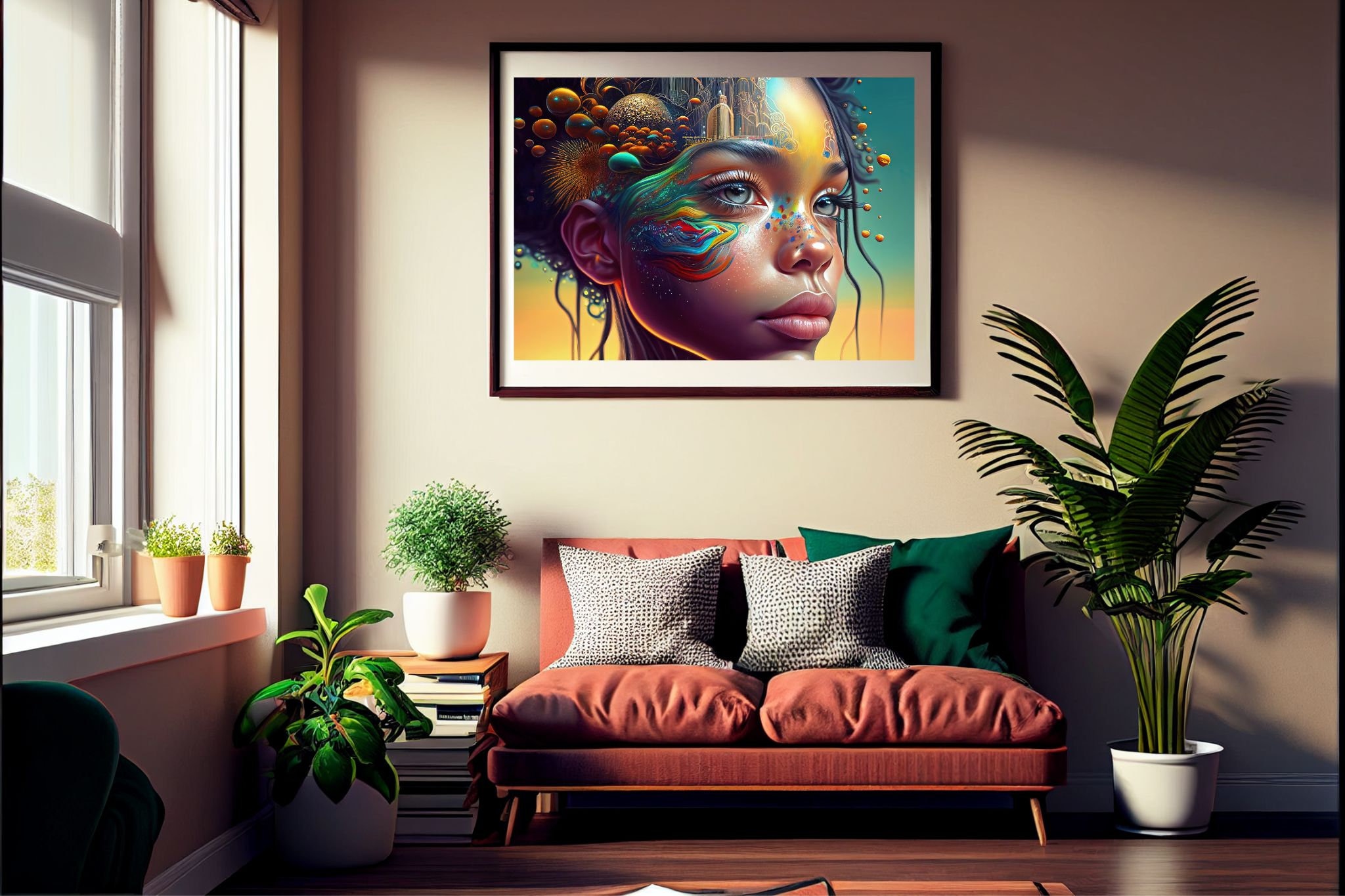 Hyperrealism Psychedelic Face AI Generated Art, Psychedelic Art, Female ...