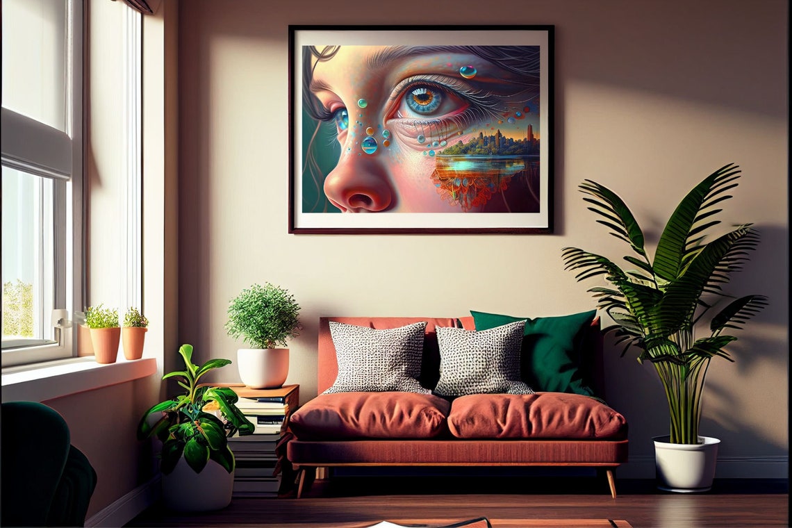 Hyperrealism Psychedelic Face AI Generated Art, Psychedelic Art, Female ...