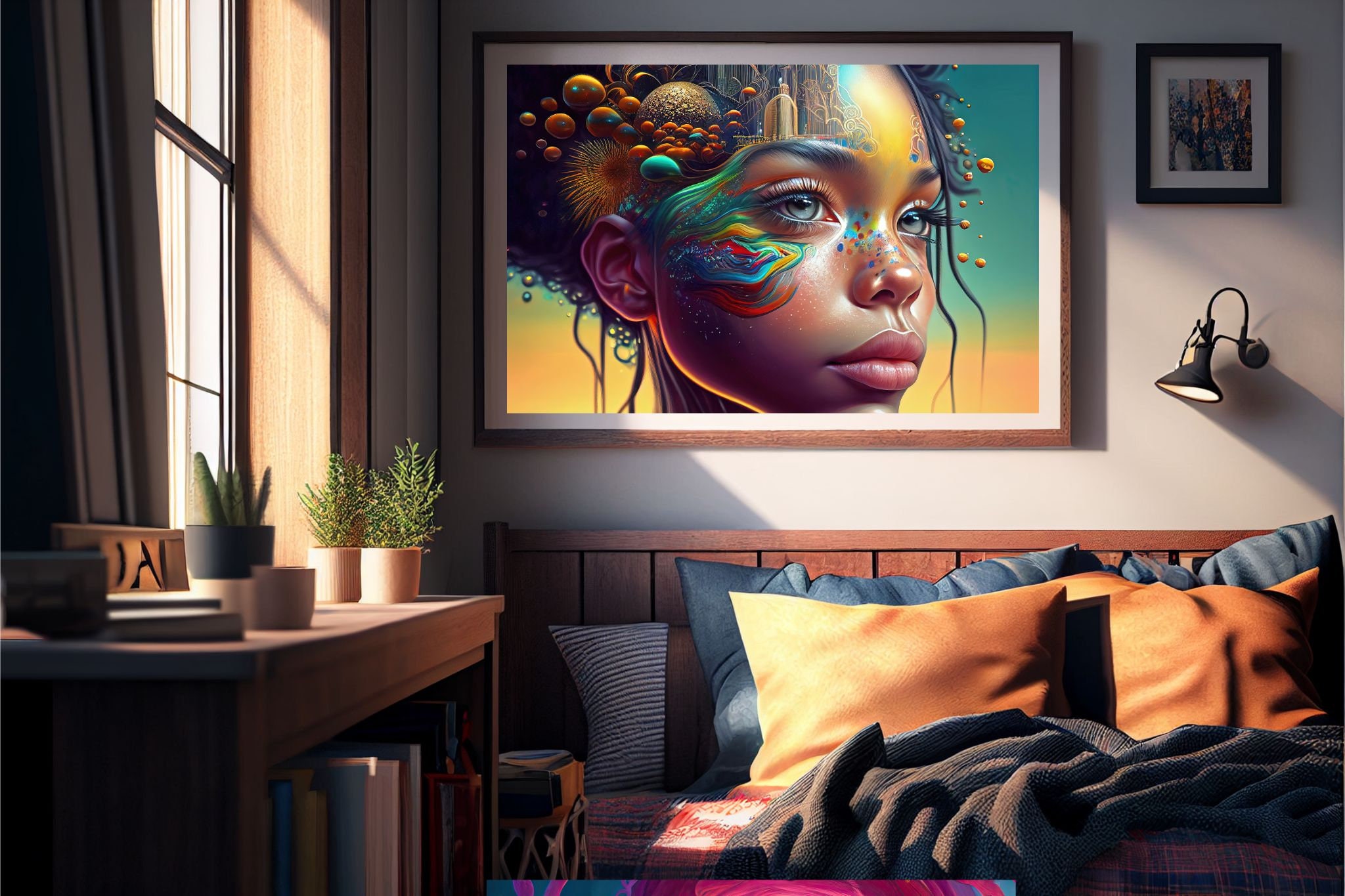 Hyperrealism Psychedelic Face AI Generated Art, Psychedelic Art, Female ...