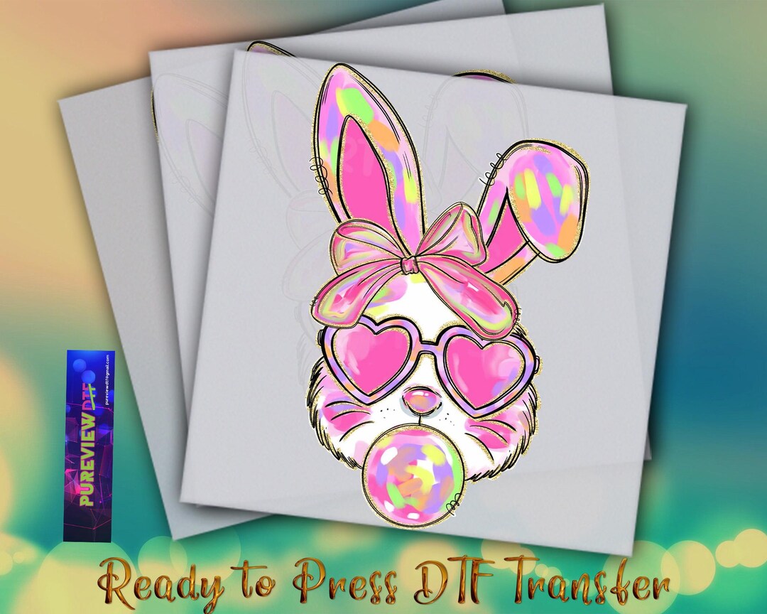 Easter, Cute Easter Bunny, Happy Easter, Rabbit Gum, DTF Transfer, Dtf ...