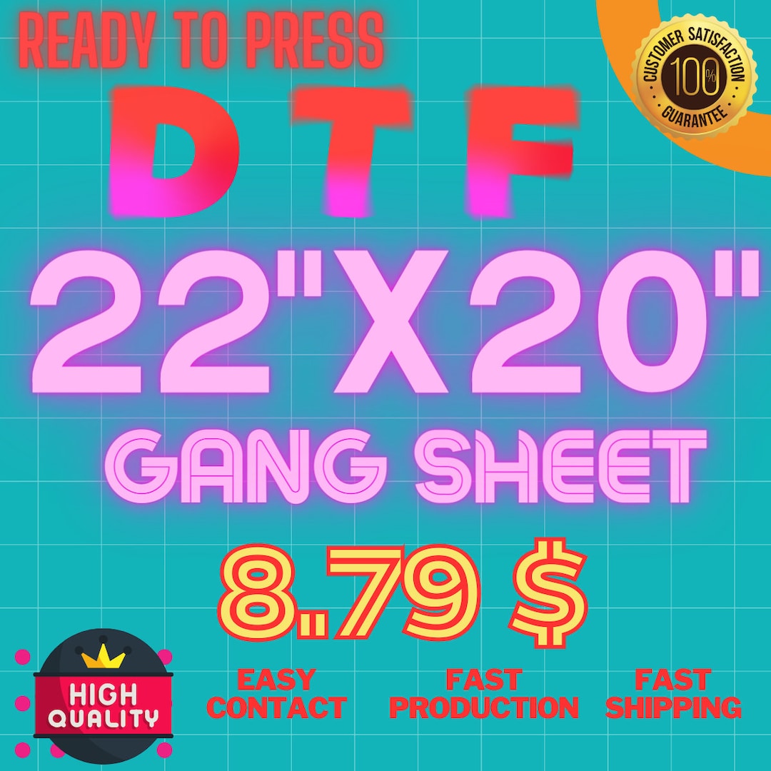 Bulk Gang Sheet, DTF Print 22x20, Dtf Transfers, Gang Sheet Print ...