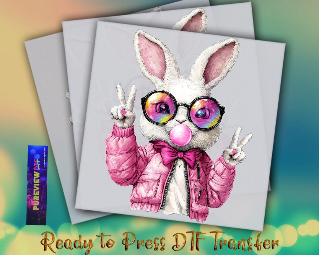 Easter Bunny, Cute Easter, Happy Easter Bunny, DTF Transfer, Dtf ...