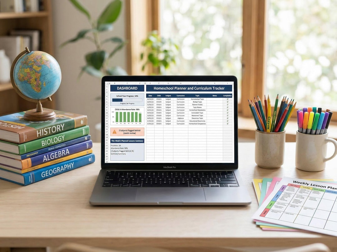 Homeschool Planner and Curriculum Tracker Spreadsheet Excel Google ...