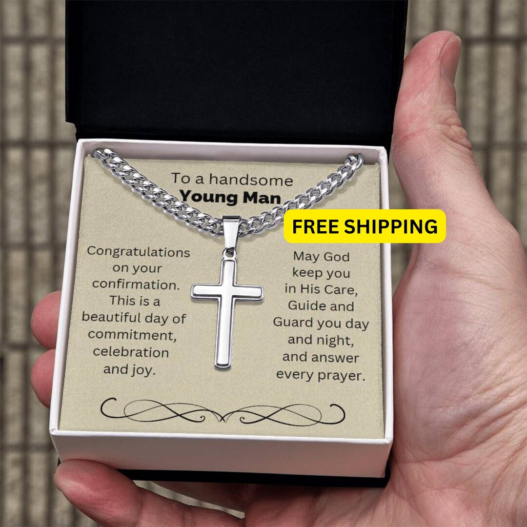 Personalized Cross for Him, Gift From Godmother, Gift From Godparent ...