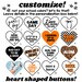 Heart Shaped Buttons - Custom Gameday - Etsy