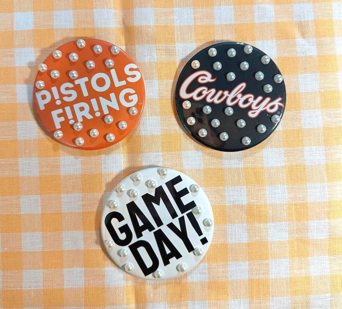 CUSTOM Pearl Game Day Button OSU - Football Accessories - Spirit ...
