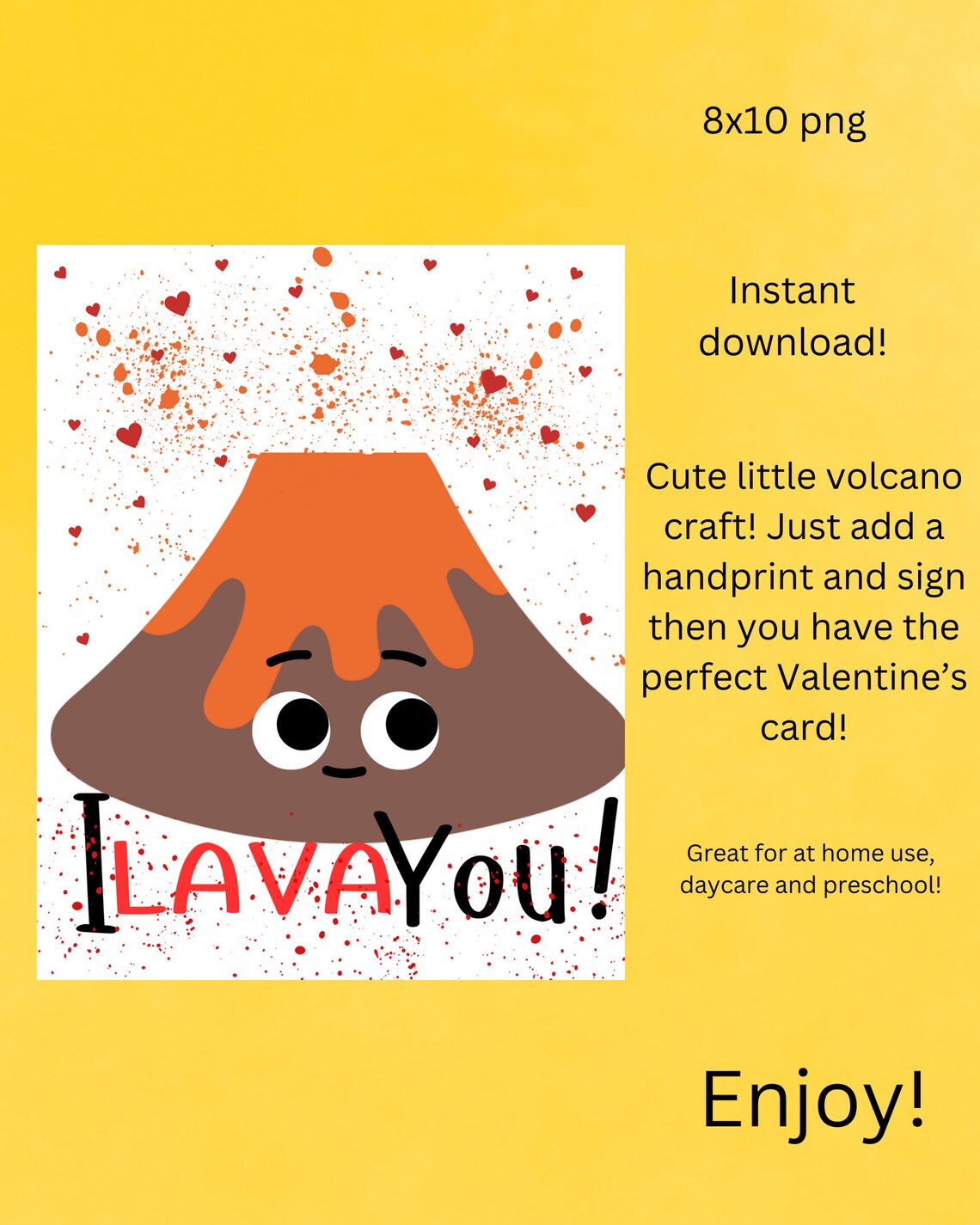 I Lava You Handprint Craft - Etsy