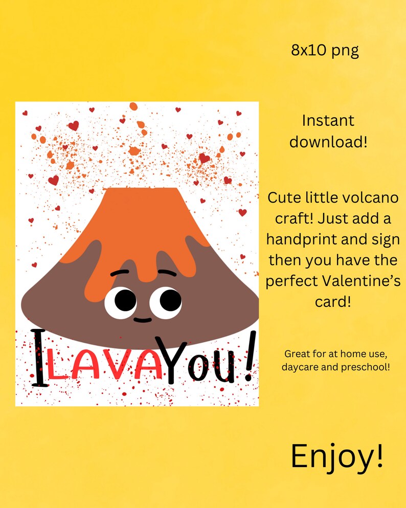 I Lava You Handprint Craft - Etsy