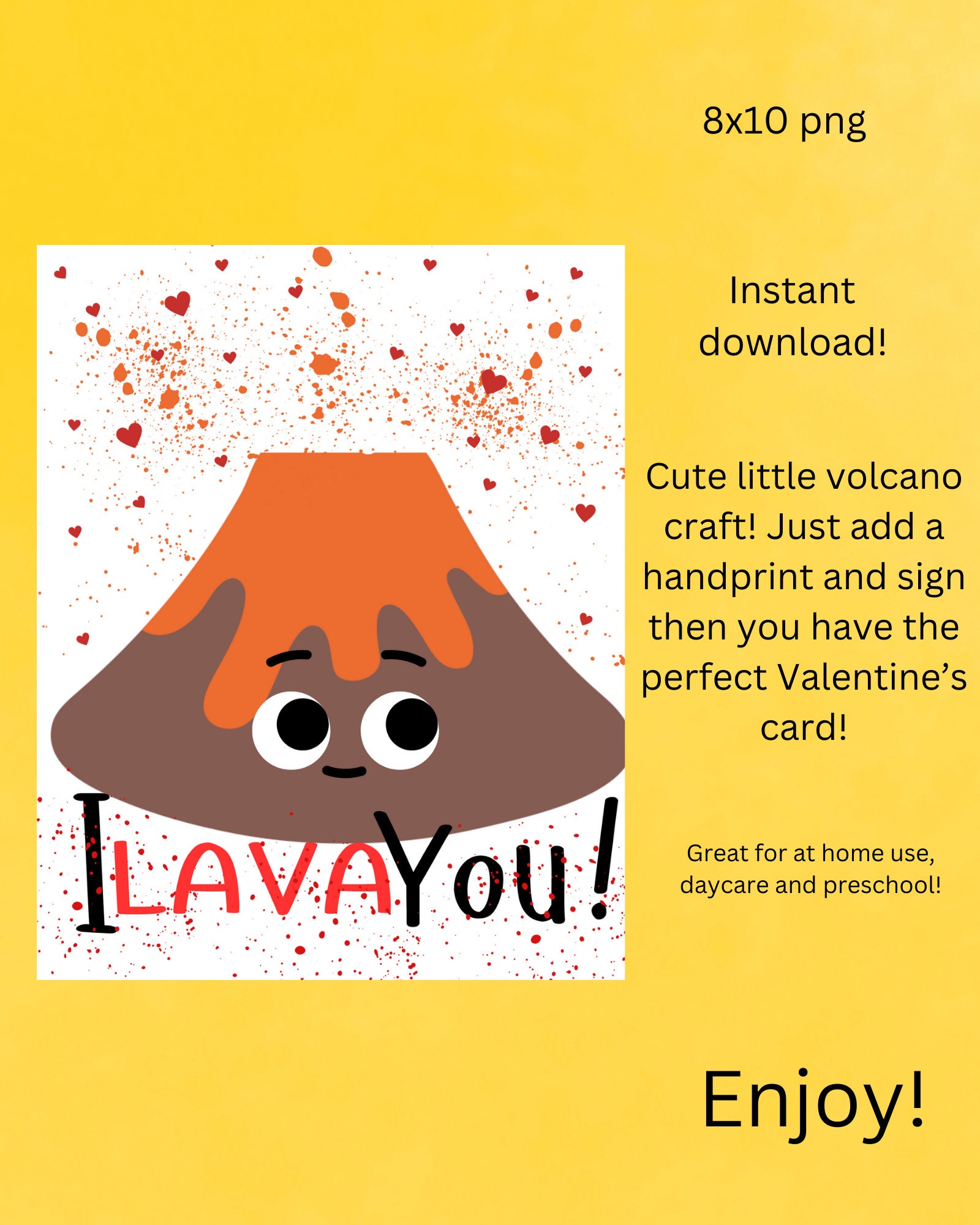 I Lava You Handprint Craft - Etsy