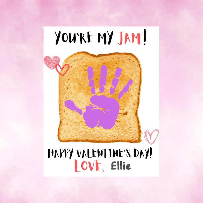 You're My Jam Valentines Handprint Craft - Daycare, Preschool, Keepsake ...