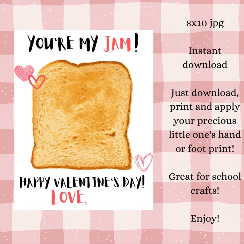 You're My Jam Valentines Handprint Craft - Daycare, Preschool, Keepsake ...