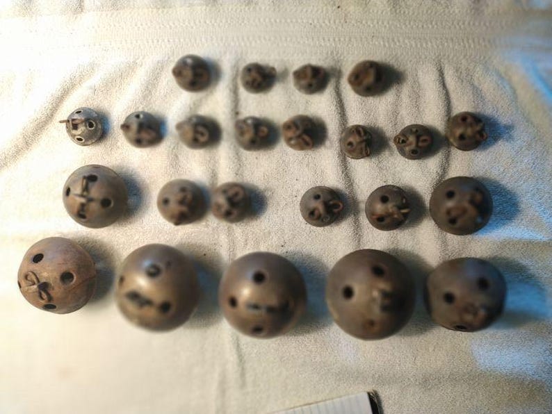 23 Mid-1800s Antique Graduated Croton/petal Brass Sleigh Bells - Etsy