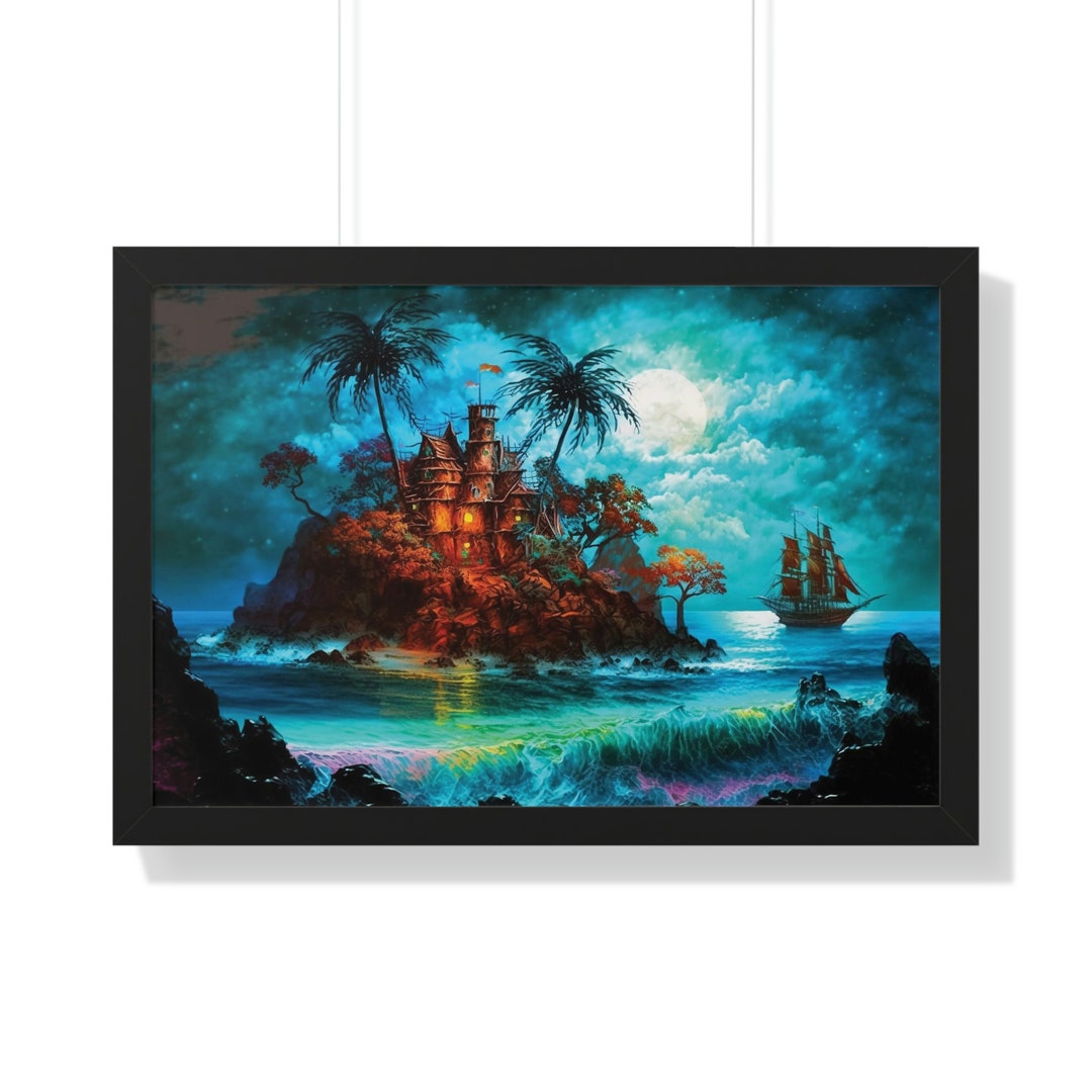 Fantasy Island Pirate Cove Art Framed Print Pirate Ship Wall Art - Etsy