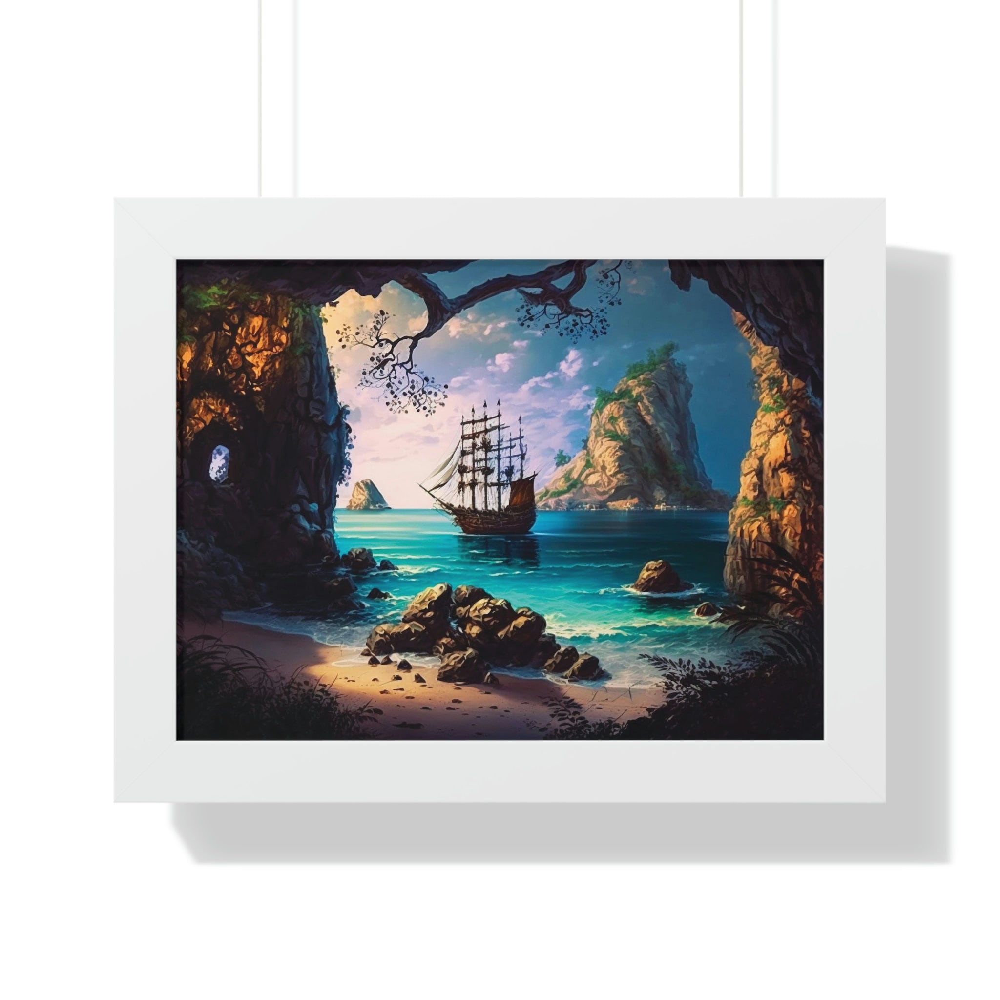 Fantasy Pirate Cove Framed Wall Art Framed Print Fantasy Artwork - Etsy