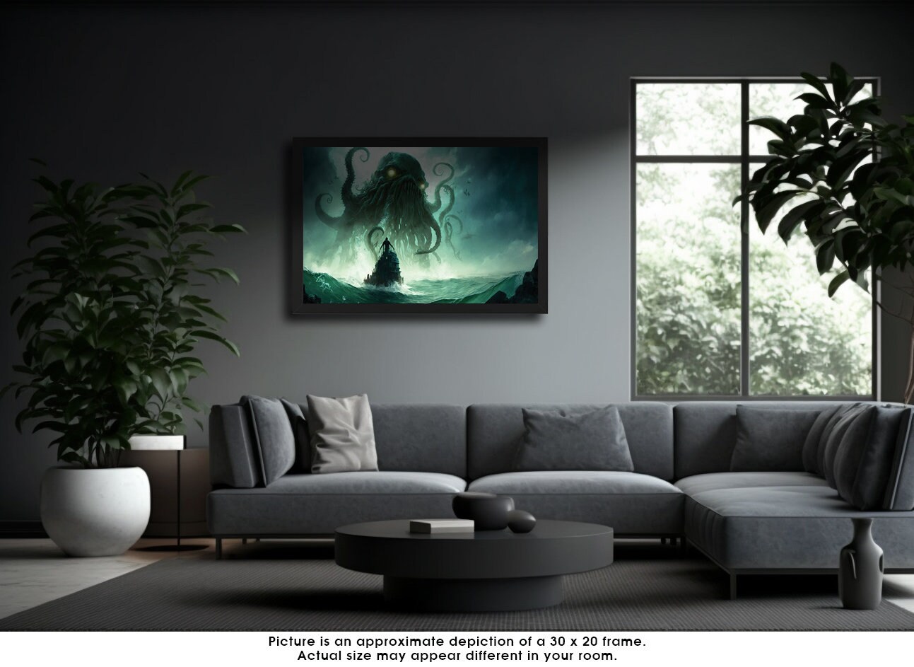 The Summoning of Cthulu Framed Wall Print Framed Cthulu Painting Sci-fi ...