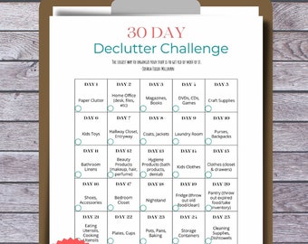 Minimalist Printable 30-day Declutter Challenge Planner - Instant Download - Etsy
