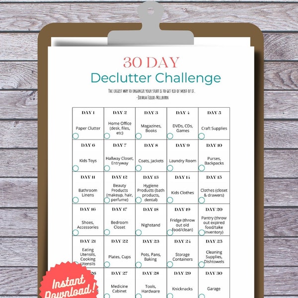 30 Day Declutter Challenge - Etsy UK